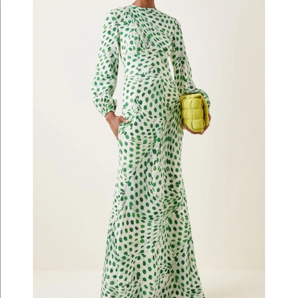 Brandon Maxwell | Dresses | Iso Brandon Maxwell Green Polka Dot Dress ...